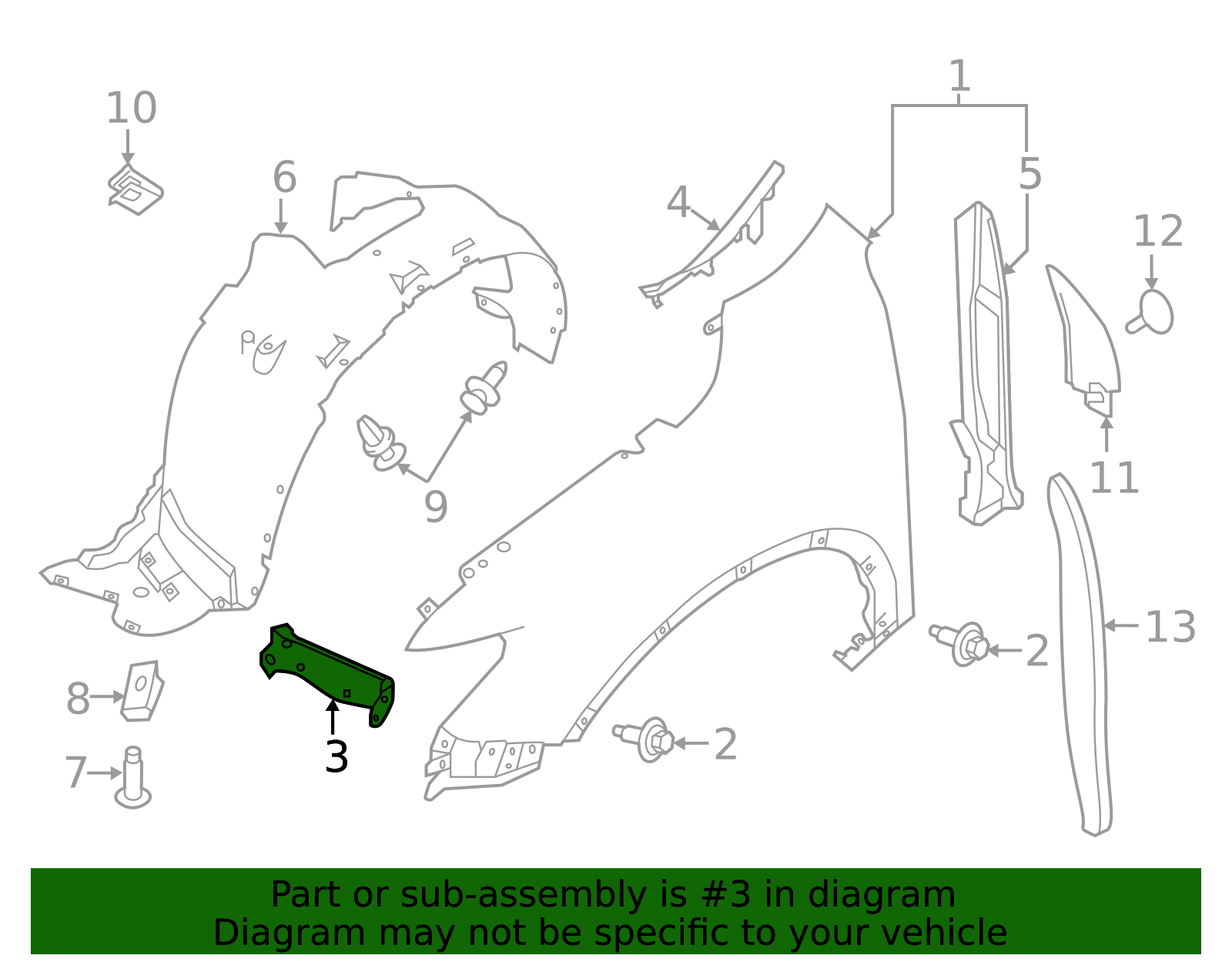 2014-2020 Nissan Rogue Fender Mtg Bkt F41C1-4BAAA | OEM Parts Online