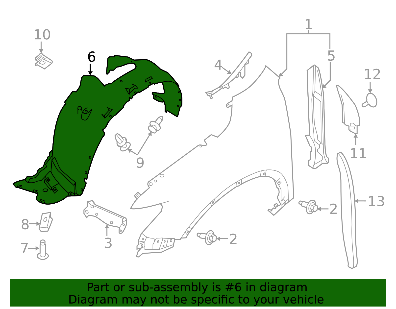 2014-2020 Nissan Rogue Fender Liner 63842-6FL0A | OEM Parts Online