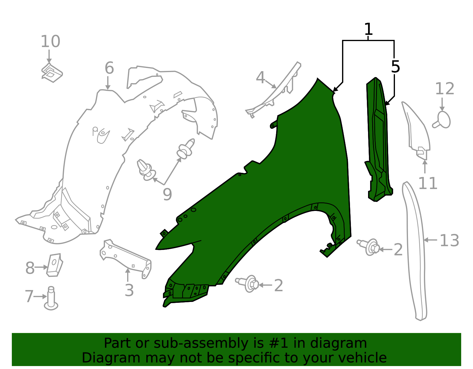 2014-2020 Nissan Rogue Fender 63100-6FL0A | My Nissan Part