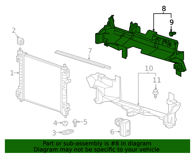 2019-2022 Chevrolet Spark Radiator Air Upper Baffle 42673788 GM ...