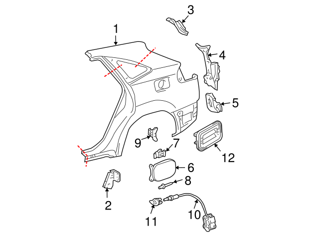 61503-0E010 - Door Lock Striker Plate 2004-2009 Lexus | AutoNationParts.com