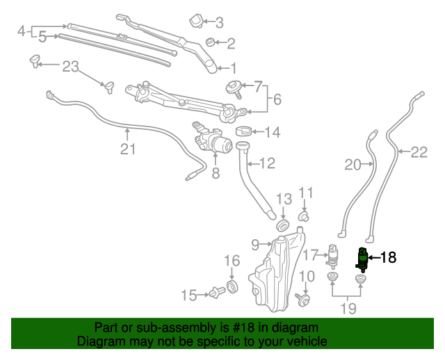 2016-2020 Buick Envision Windshield Washer Pump 84518403 GM ...