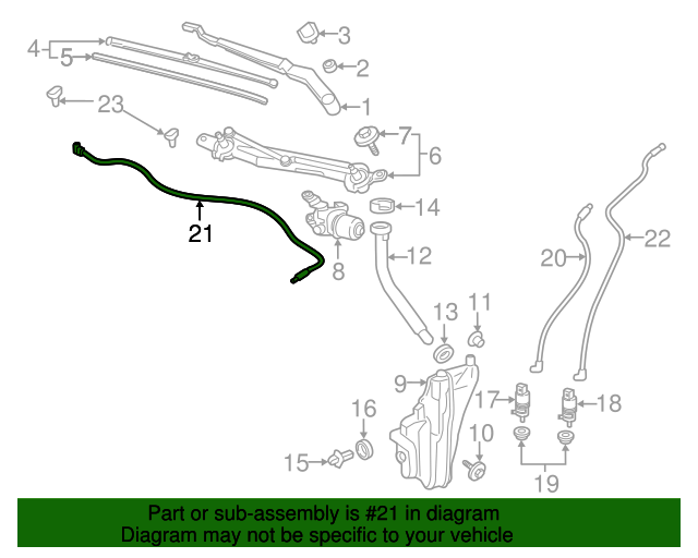 2016-2020 Buick Envision Windshield Washer Nozzle Hose 84721186 ...