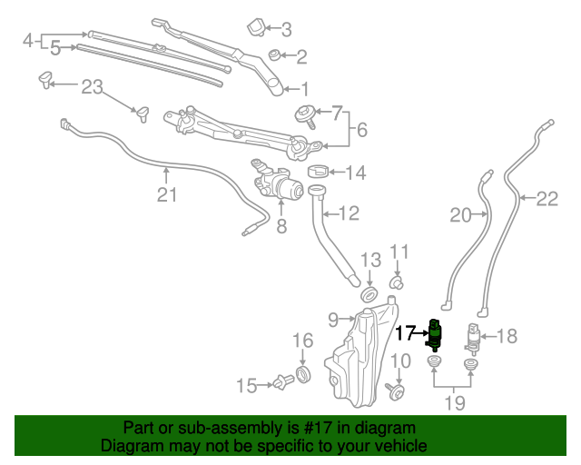2016-2020 Buick Envision Rear Window Washer Pump 84518402 | TascaParts.com