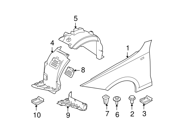 51718044650 - 2008-2011 BMW M3 Fender Liner (51-71-8-044-650) | BMW of ...