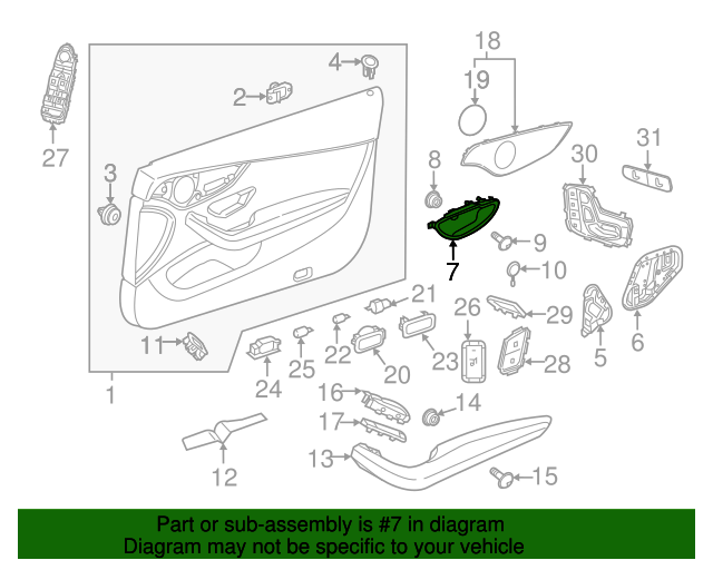 205-760-05-00-9051 - Interior Door Handle 2017-2023 Mercedes-Benz ...