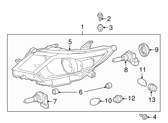2012-2014 Toyota Camry Headlamp Assembly, Left 81150-06800 | OEM ...