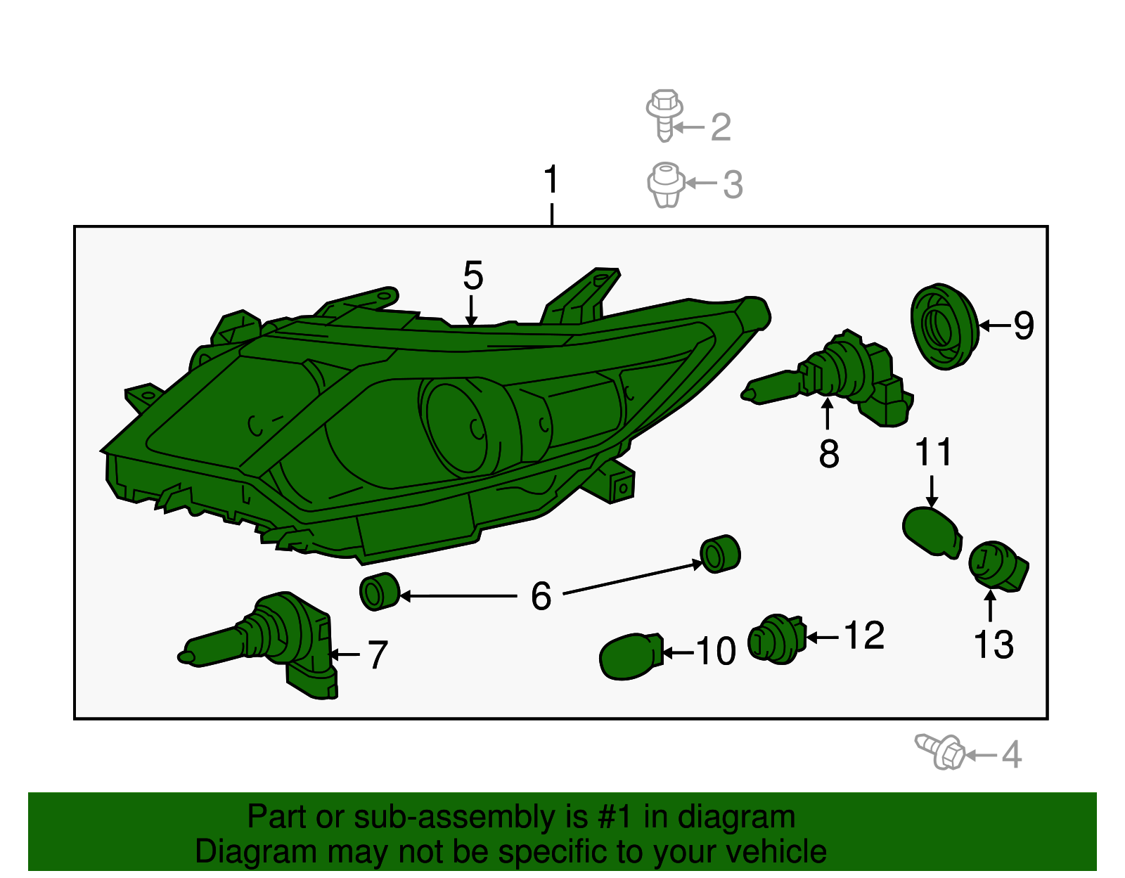 81150-06800 - Headlamp Assembly - 2012-2014 Toyota Camry | Toyota Parts ...