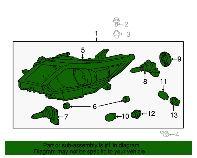 81110-06800 - Headlamp Assembly, Right - 2012-2014 Toyota Camry | OEM ...