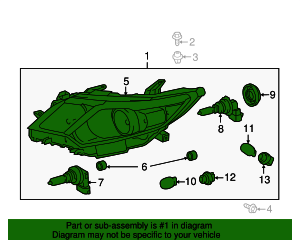 81110-06800 - Headlamp Assembly, Right - 2012-2014 Toyota Camry | OEM ...