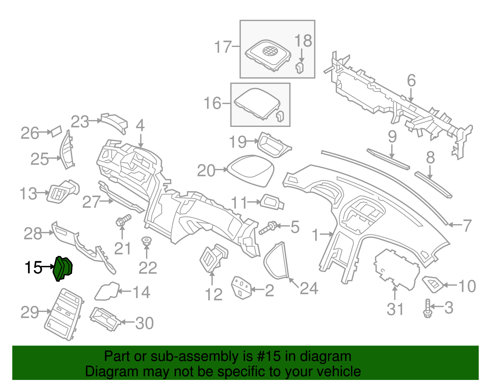 2011-2012 Hyundai Genesis Coupe Air Outlet Vent 97410-2M100-9P ...