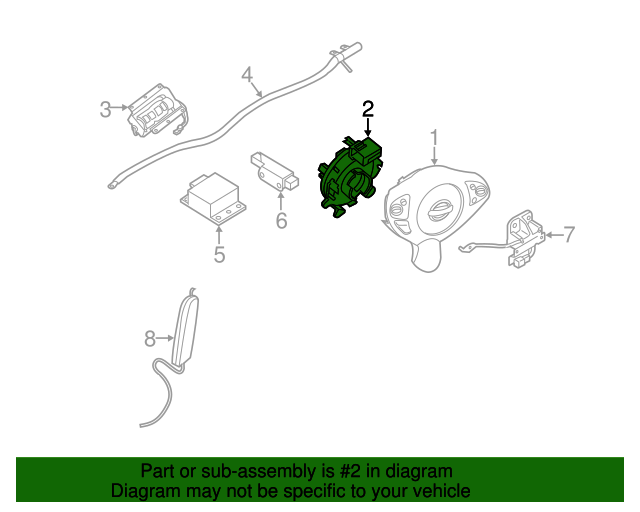 2009-2014 Nissan Maxima Clock Spring Steering Wire 25554-9N09A ...