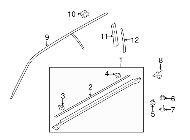 2006-2014 Subaru Rocker Molding Clip 909130191 | OEM Parts Online
