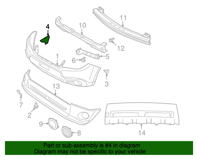 2009-2013 Subaru Forester OEM NEW 2009-2013 Subaru Forester Bumper ...