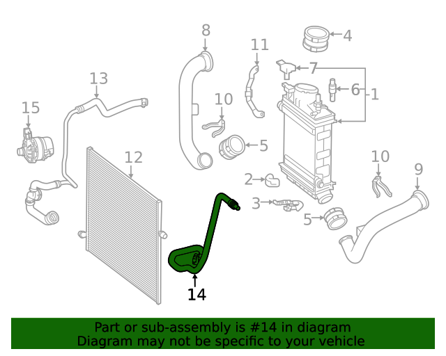 222-501-83-84 - Radiator Coolant Hose 2018-2020 Mercedes-Benz ...