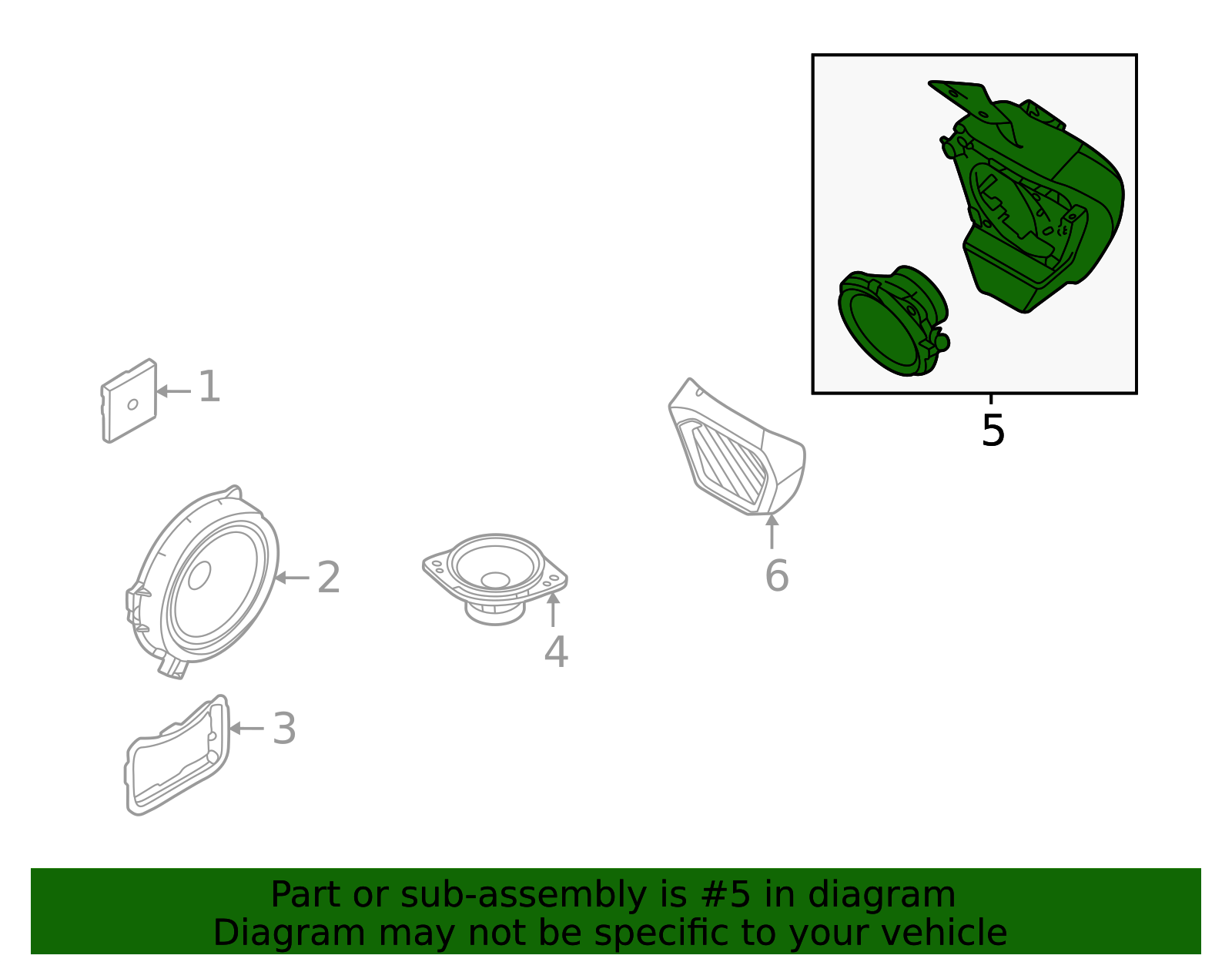 OEM Ford Rear Speaker For 2021-2024 Ford Bronco - Part No. M2DZ-18808-G ...