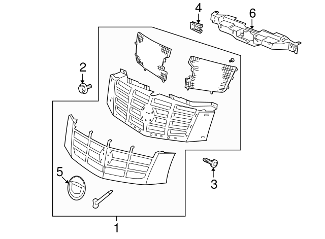 2007-2014 Cadillac Front Grille Upper Bracket 15904442 | GmPW