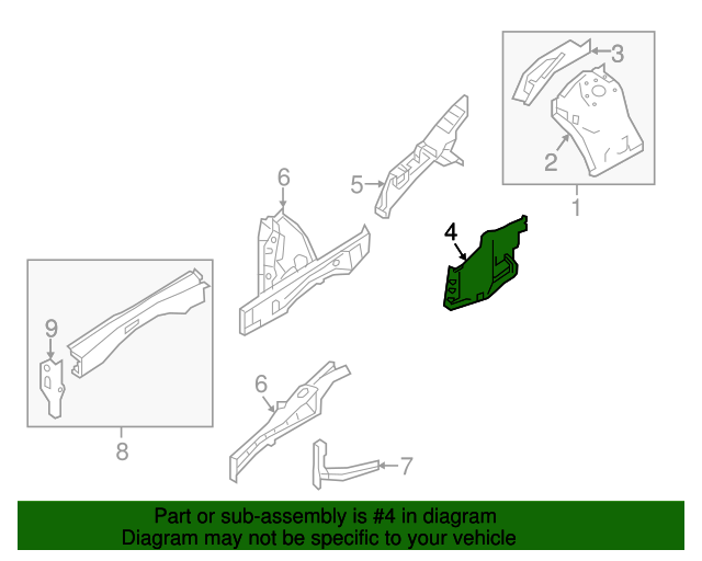 64839-9NB0B - Side Shield 2015-2020 Nissan Pathfinder | Nissan Parts ...