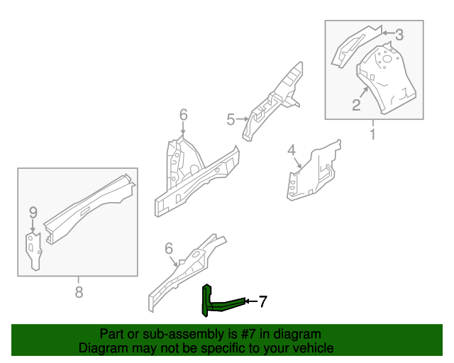 2013-2019 Nissan Pathfinder Front Support - Passenger Side (RH) F2520 ...
