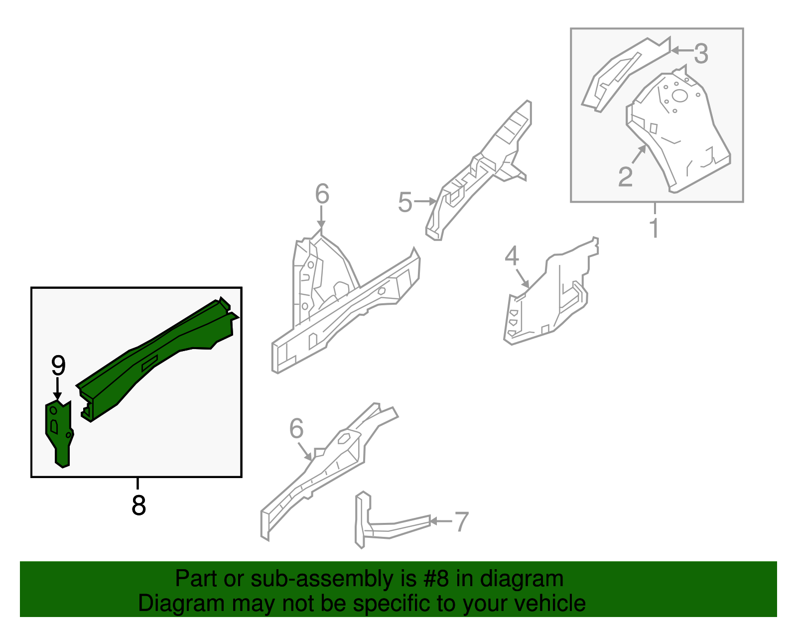 2015-2020 Nissan Pathfinder Inner Rail G5111-9NBMA | Sullivan Brothers ...