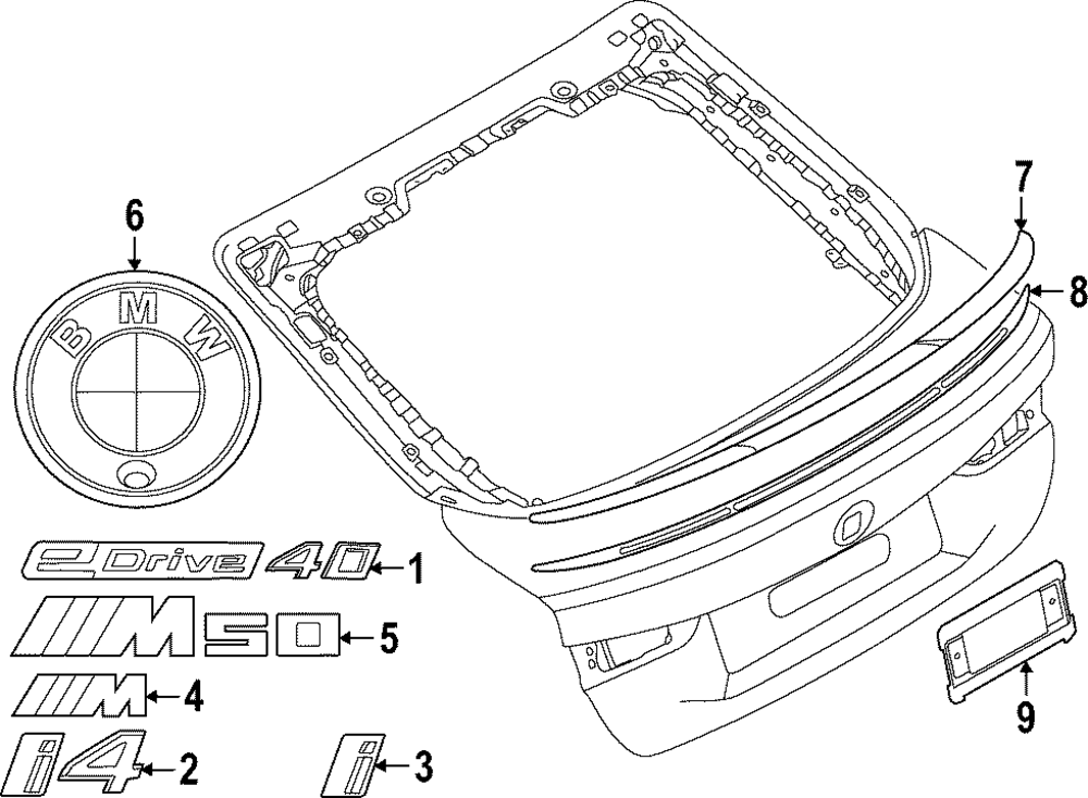 51-14-8-087-199 - 2022-2024 BMW i4 - Emblem | BMWPartsHub