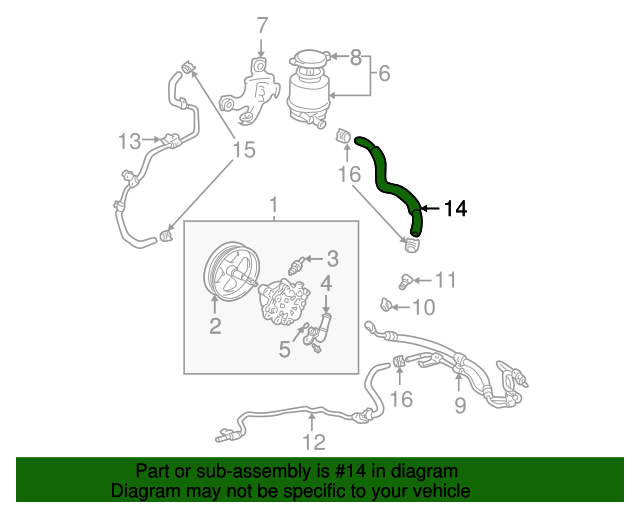 Toyota 2002-2008 Toyota Reservoir Hose 44348-06170 | Toyota Parts