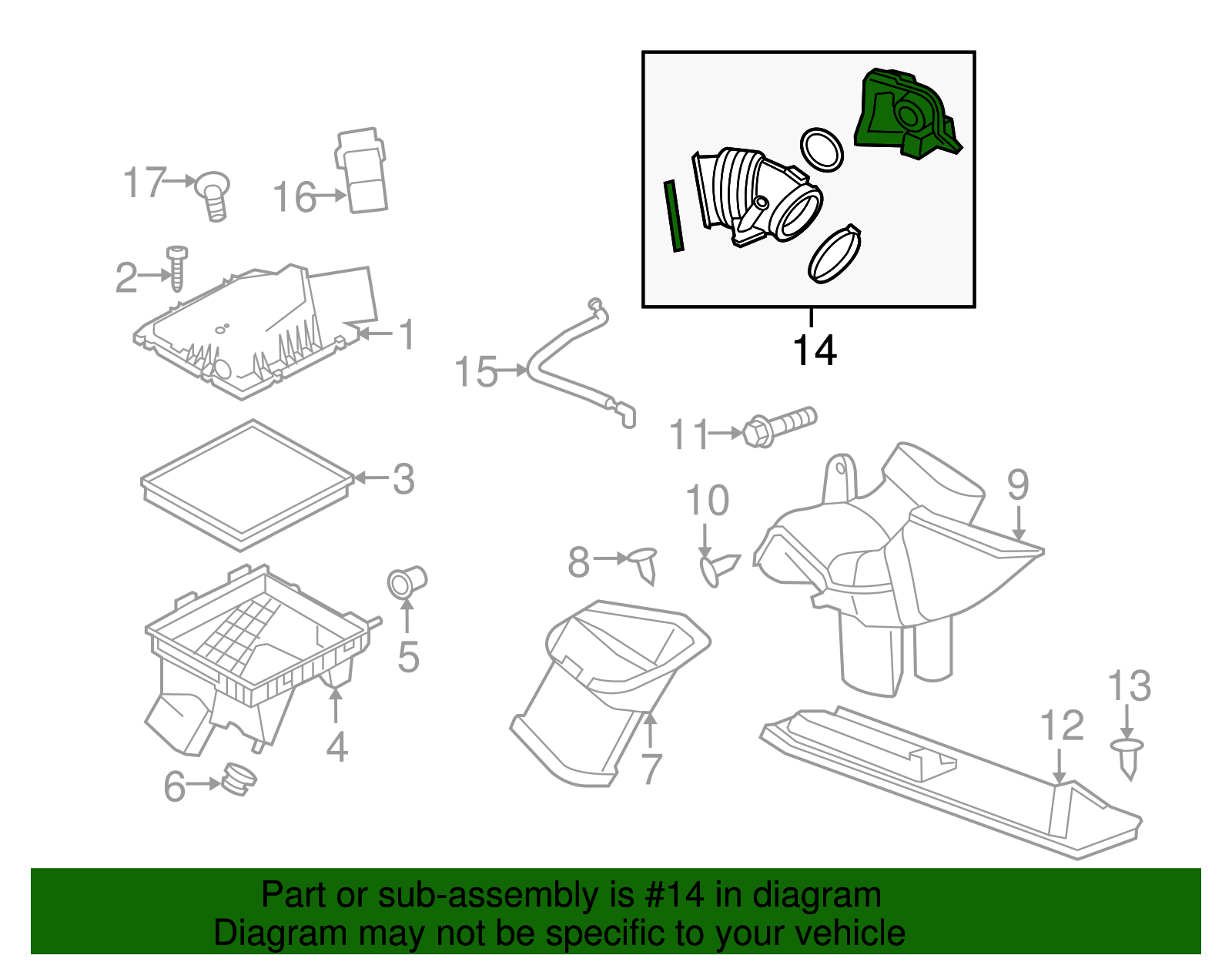 2012-2016 Buick LaCrosse Air Cleaner Outlet Duct 20999632 | GM OEM ...