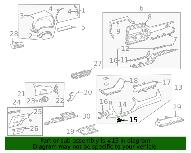 2020-2022 Toyota Highlander Dash Pad Lower Plate 55355-0E080-C0 ...