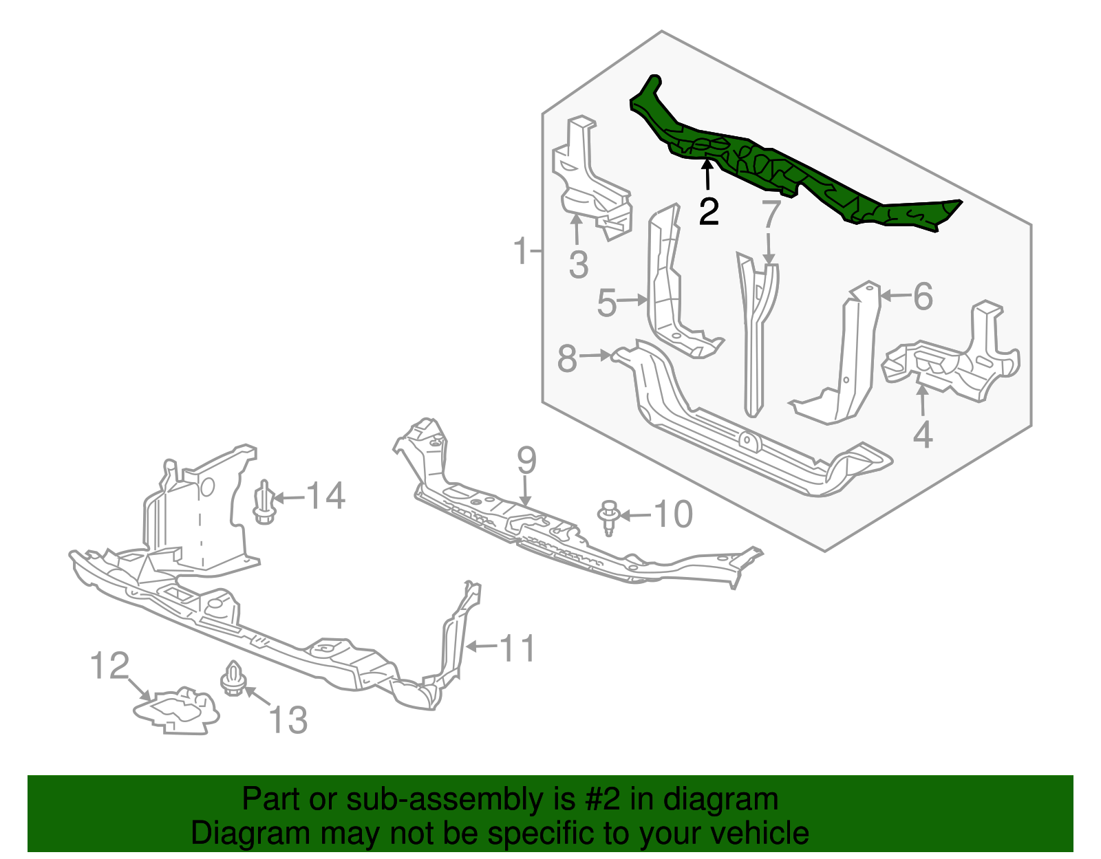 OEM 2006-2014 Honda Ridgeline Upper Tie Bar 04602-SJC-A00ZZ | Honda ...