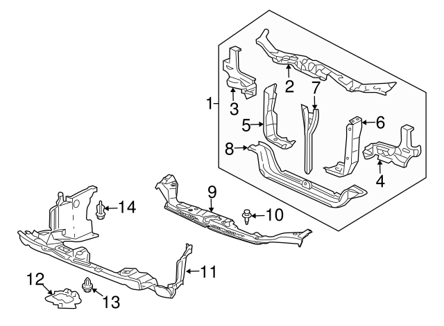 04602-SJC-A00ZZ - Frame Set Front Bulkhead (Upper) - 2006-2014 Honda ...