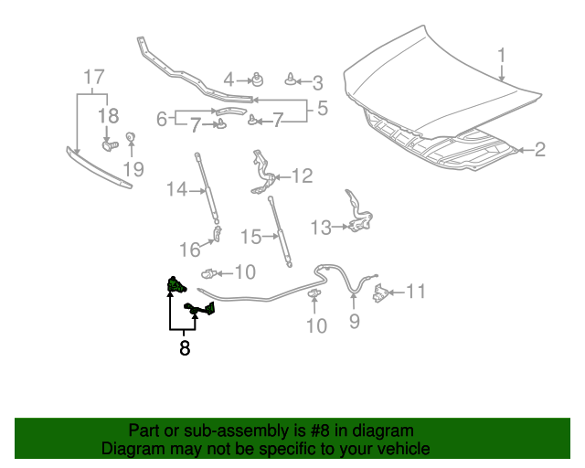 53510-AC050 - Lock 2005-2010 Toyota Avalon | Bam Wholesale Parts