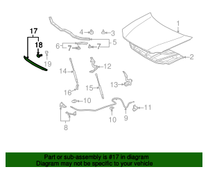 75770-AC010 - Hood Molding (Front) 2005-2010 Toyota Avalon | Capitol ...