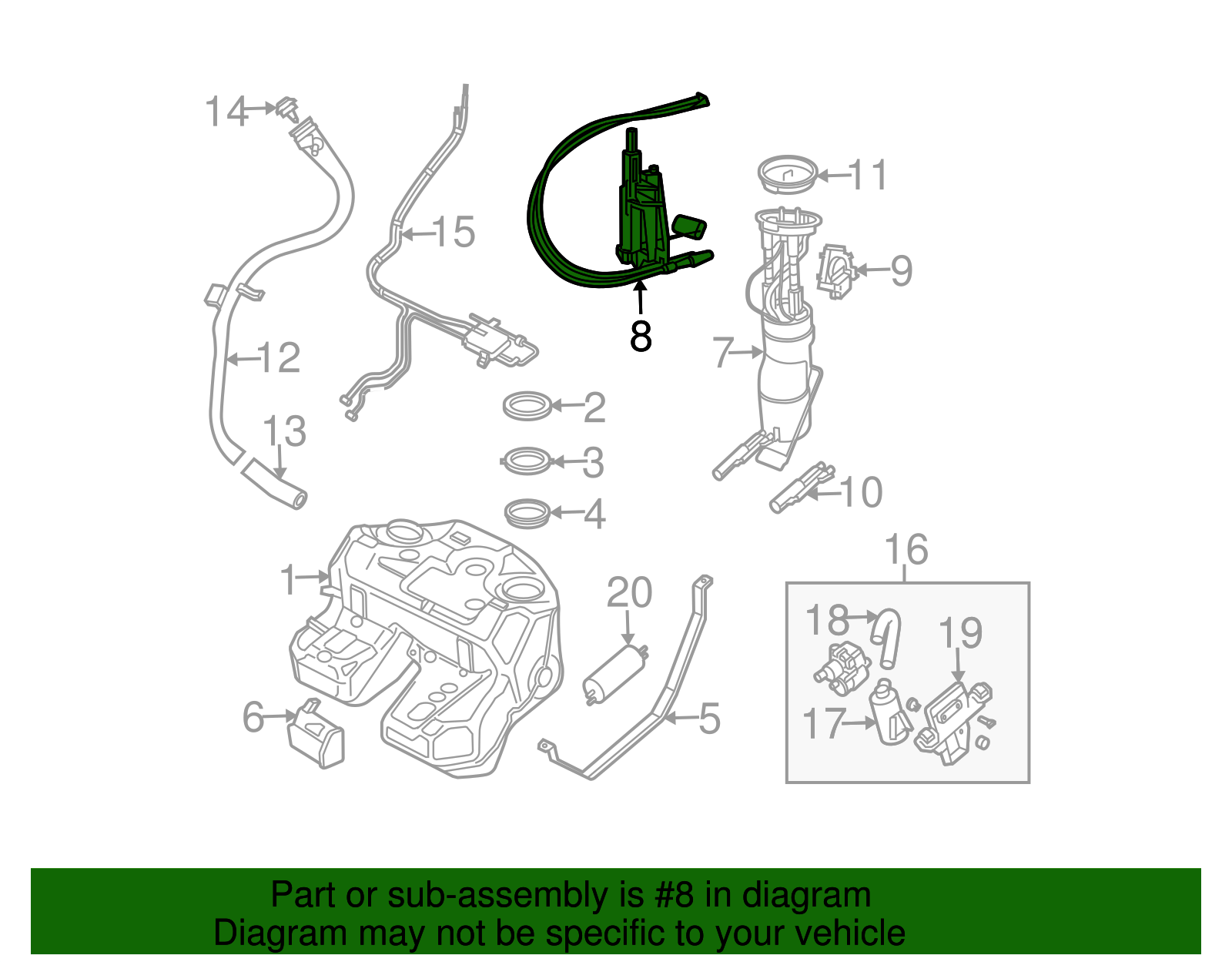 2006-2009 Land Rover Range Rover Fuel Pump LR015178 | OEM Parts Online