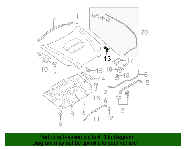 2005-2009 Subaru Stay Rod Holder 57242AG01A | Subaru Parts For You