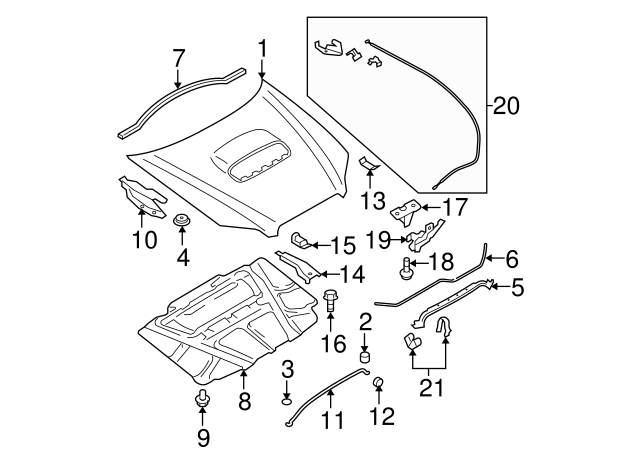 2005-2020 Subaru OEM NEW 05-19 Subaru Impreza Legacy Outback Front Hood ...