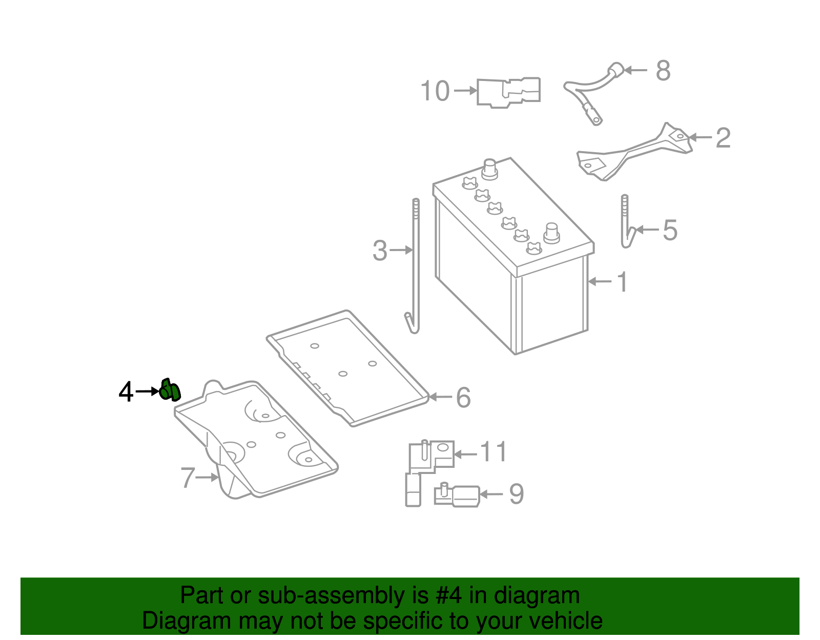 2003-2024 Nissan Battery Clamp 24432-AA000 | Nissan RVA