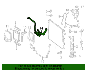 222-501-10-93 - Radiator Coolant Hose 2015-2020 Mercedes-Benz ...