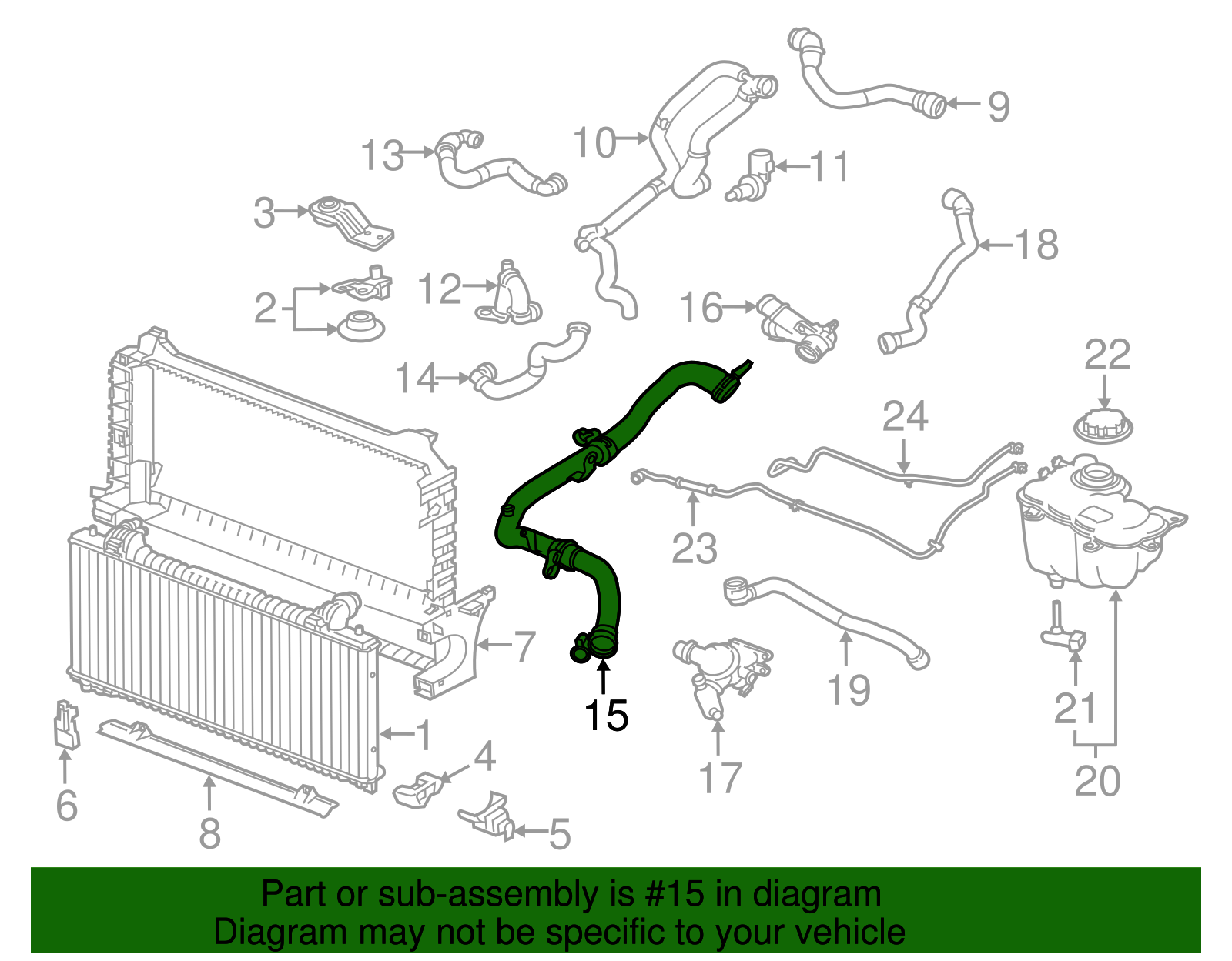 T2H3664 - Engine Coolant Bypass Hose 2017-2019 Jaguar | Land Leaping ...