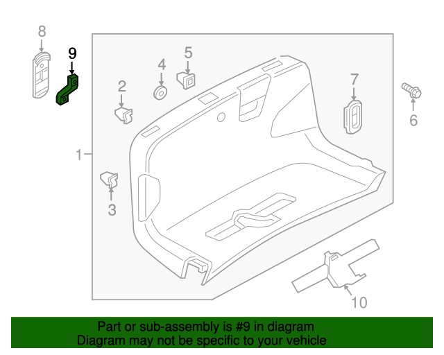 Audi OEM Deck Lid Release Lever Bracket Part# 8W5-880-129 | OEM Vehicle ...