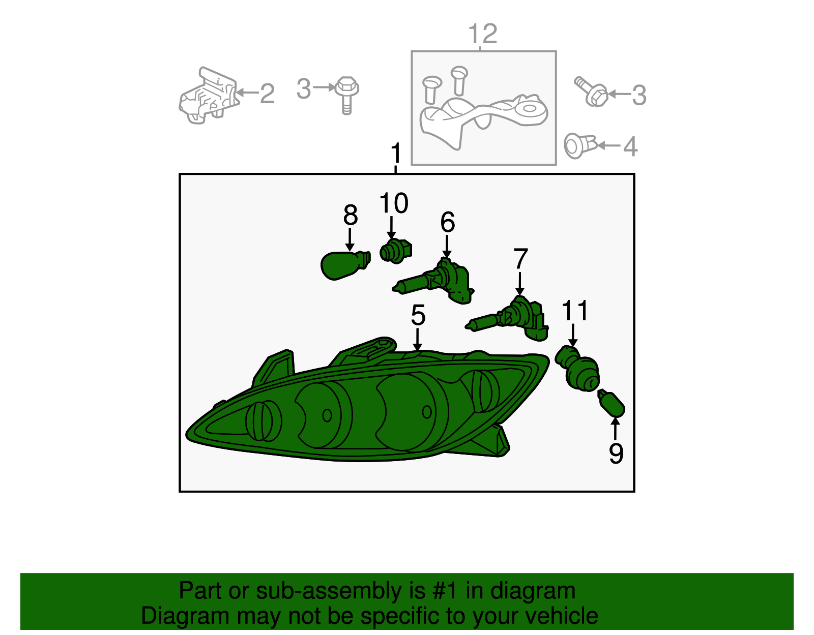 2005-2006 Toyota Camry Headlamp Assembly - PASSENGER SIDE 81110-06180 ...