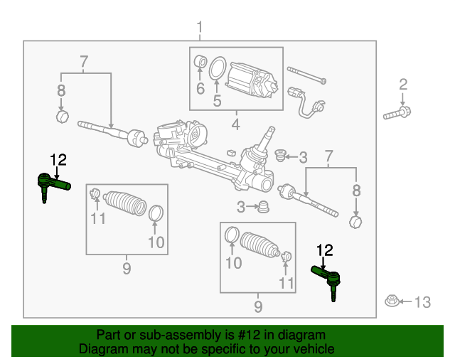 2016-2024 GM Driver Side Outer Steering Tie Rod End 23449522 GM ...