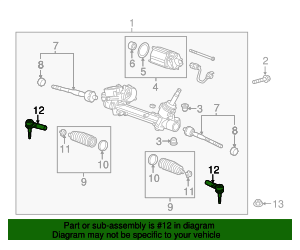 2016-2024 GM Passenger Side Steering Linkage Outer Tie Rod 23449523 GM ...