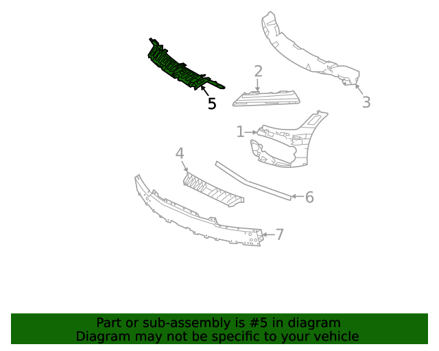 290-885-05-00 - Bumper Cover Support Rail 2019-2023 Mercedes-Benz ...