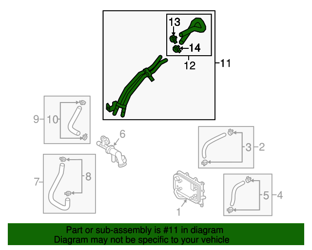 97540-B8800 - Engine Coolant Pipe 2013-2019 Hyundai | AutoNation Parts