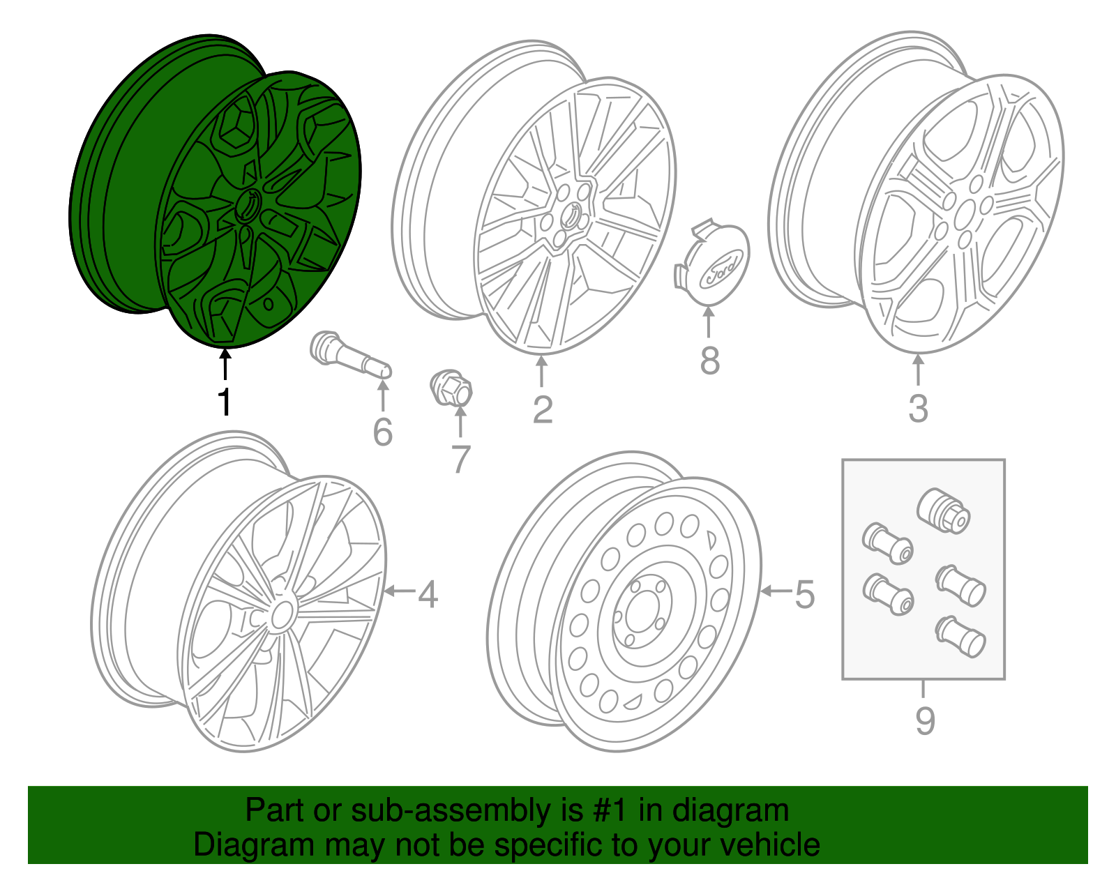 CJ5Z-1007-K - 2013-2019 Ford Escape - Wheel, Alloy | My Ford Parts