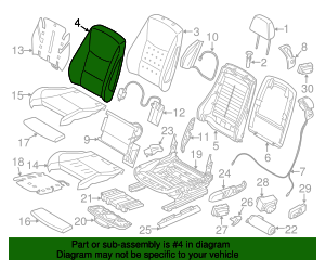 52-10-7-319-598 - Seat Back Cushion Cover 2014-2020 BMW | AutoNationParts.com