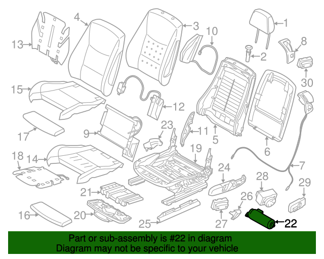 2014-2023 BMW Engine, longitudinal seat adjustment 52-10-7-325-534 ...