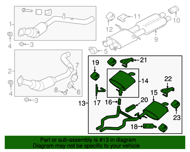 2014-2020 Land Rover Exhaust Muffler LR051302 | OEM Parts Online