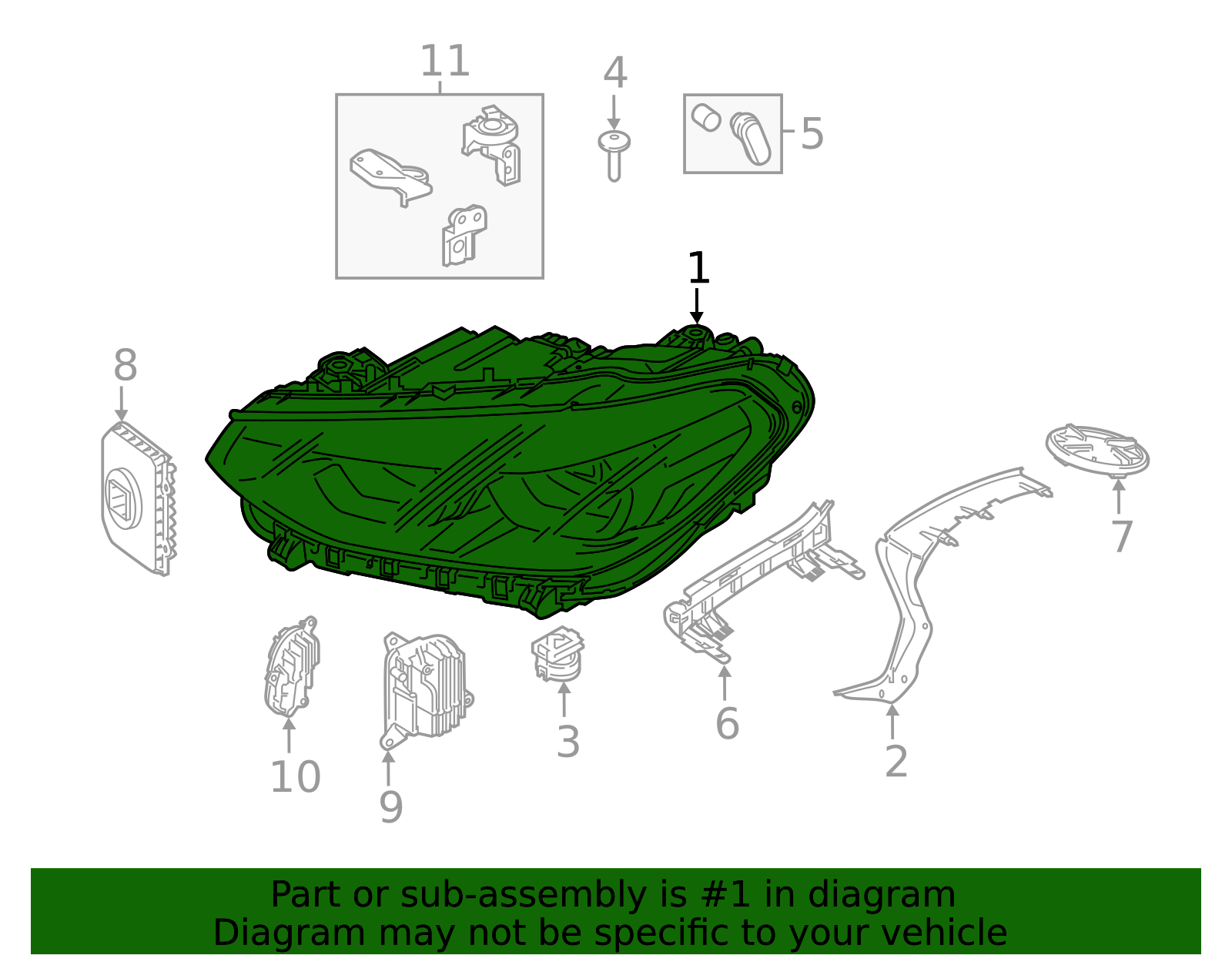 63117466115 - 2018-2021 BMW Headlamp Assembly (63-11-7-466-115) | BMW ...