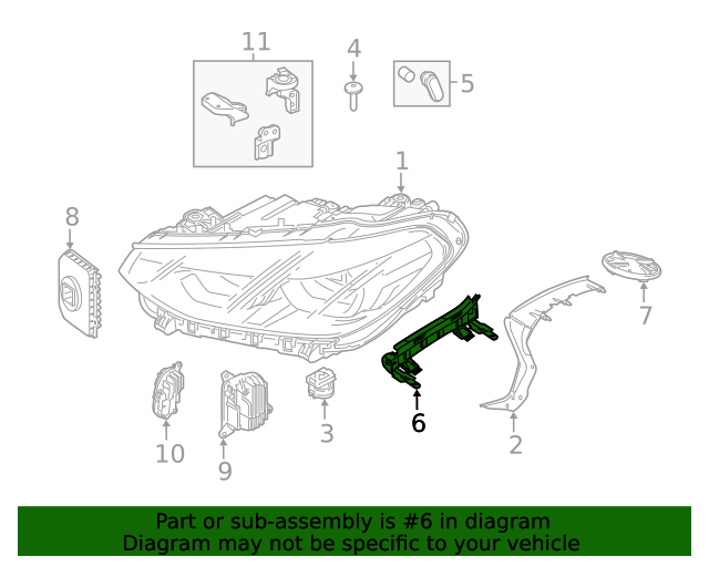 63-11-7-931-710 - Headlight Bracket 2018-2021 BMW | AutoNationParts.com